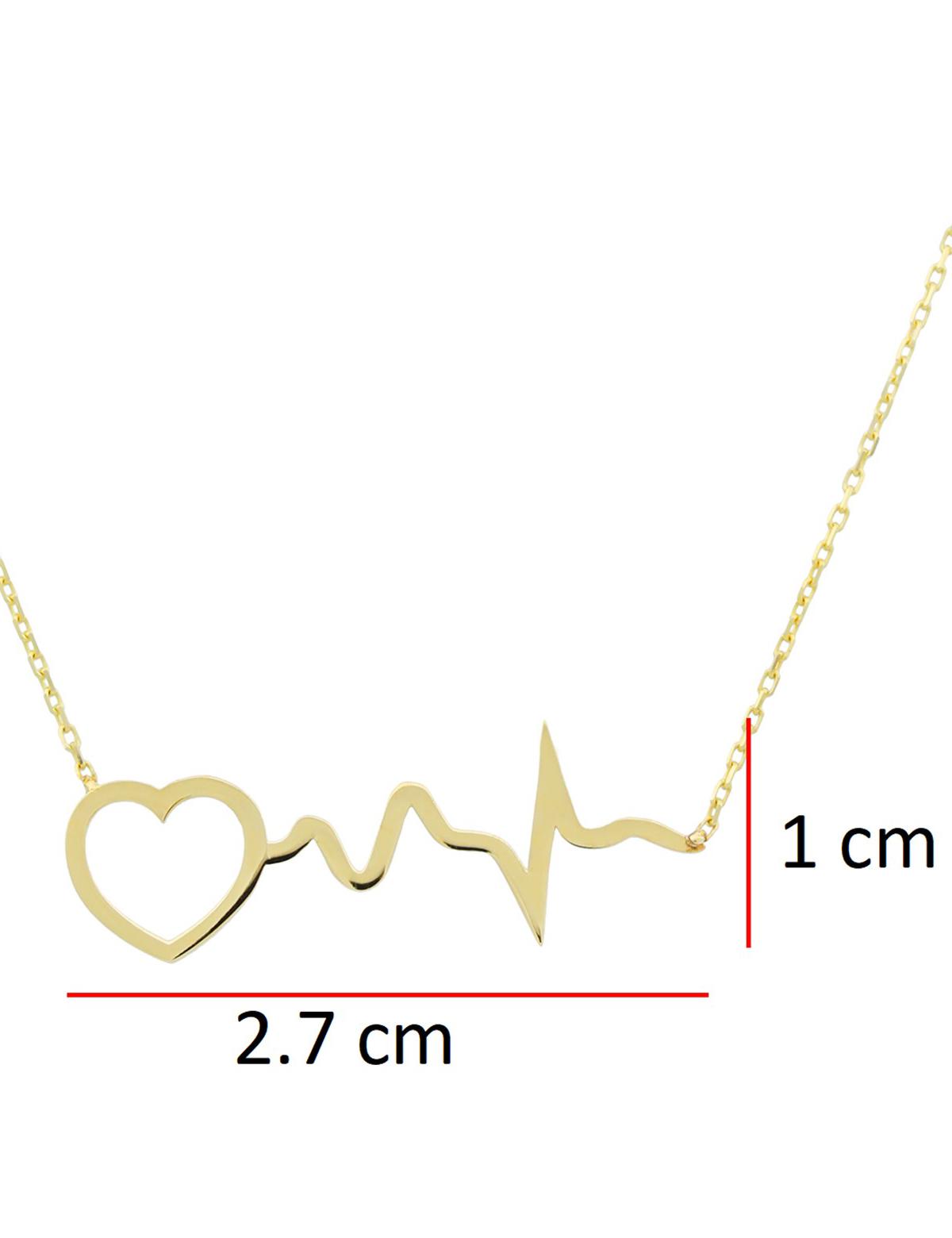 Altın Kalp Ritmi Kolye | İryum Mücevherat